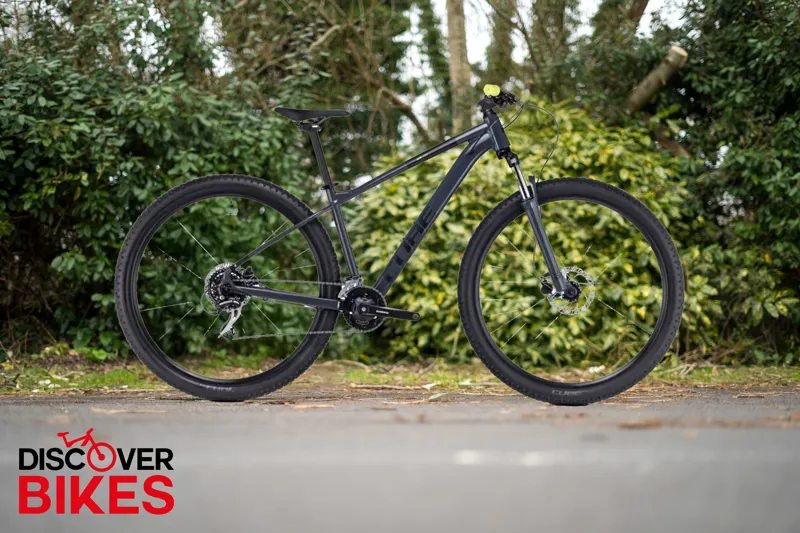 Cube Aim Pro Mountain Bike in Grey/Flashyellow